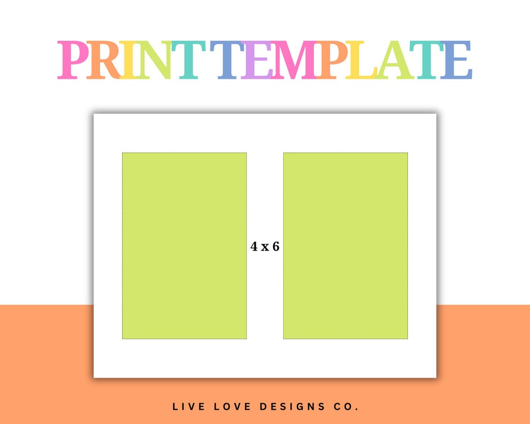 Print and Cut Template 4x6 Inch Portrait Picture Page Printing Tool ...