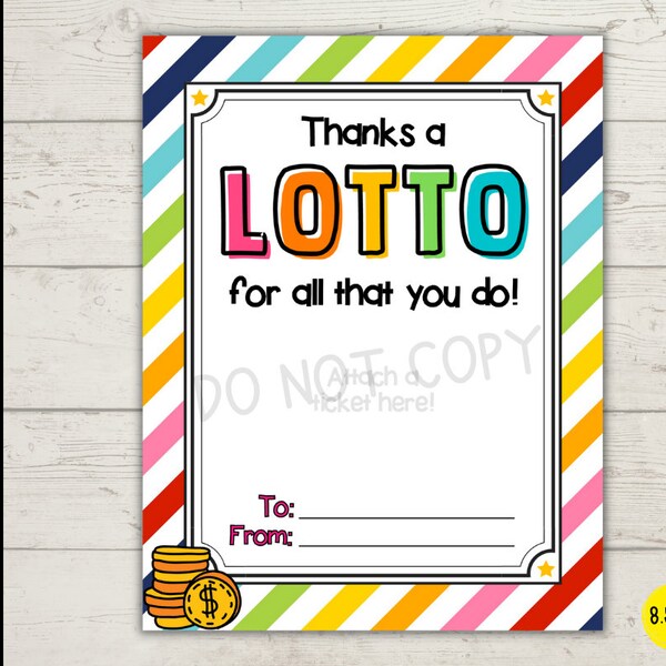 Printable Lottery Ticket Template - Etsy
