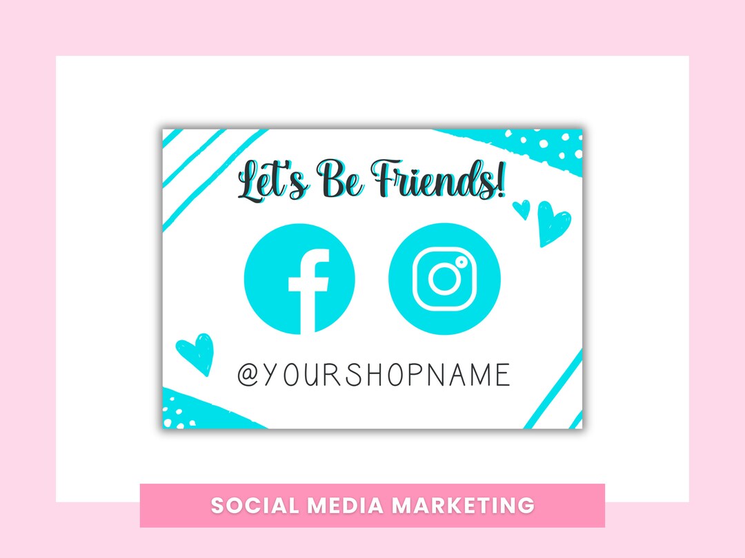 EDITABLE Let's Be Friends Social Media Post Template - Etsy