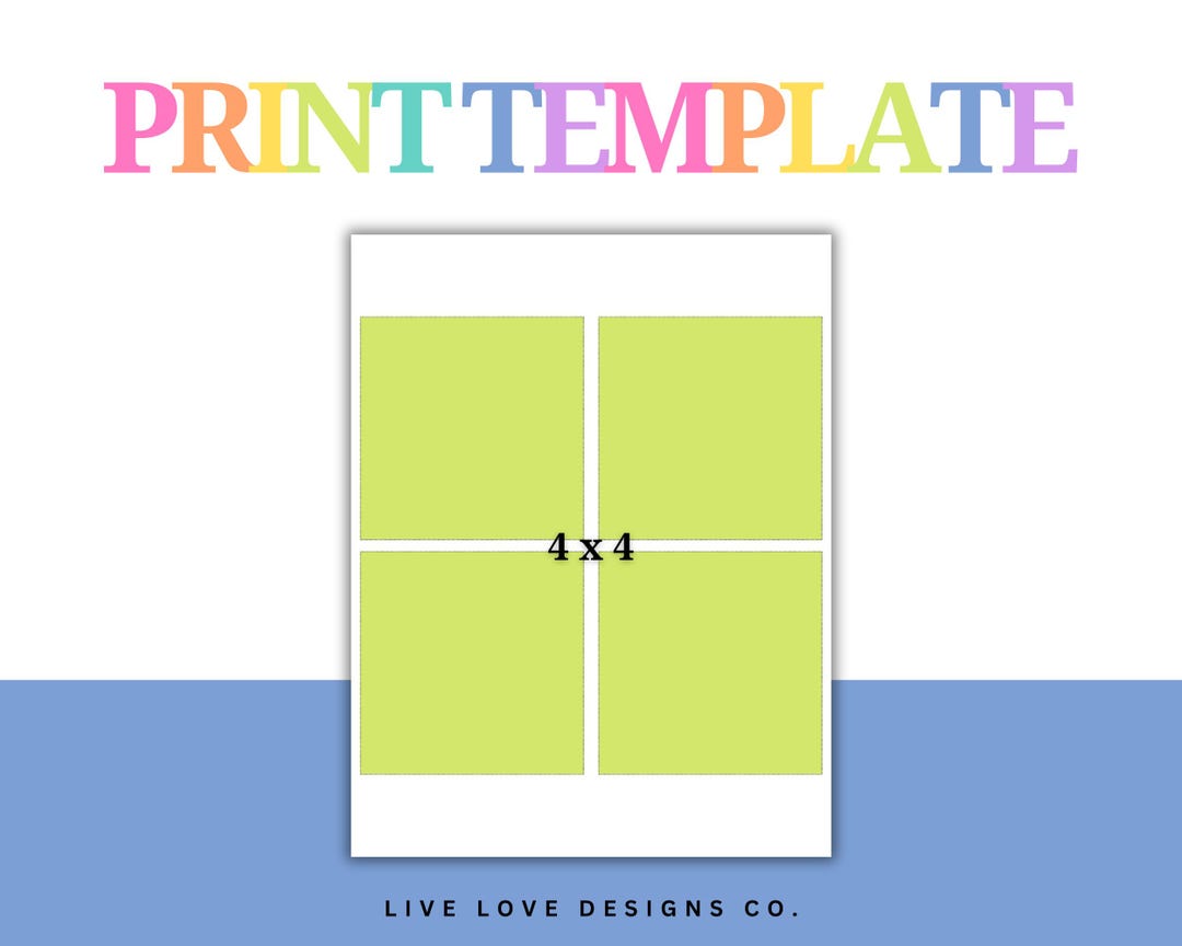 Print and Cut Template 4x4 Inch Square Print Page - Etsy Australia