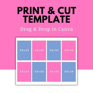 Print and Cut Template 2.5x3.5 Inch Full Page Printing Tool - Etsy