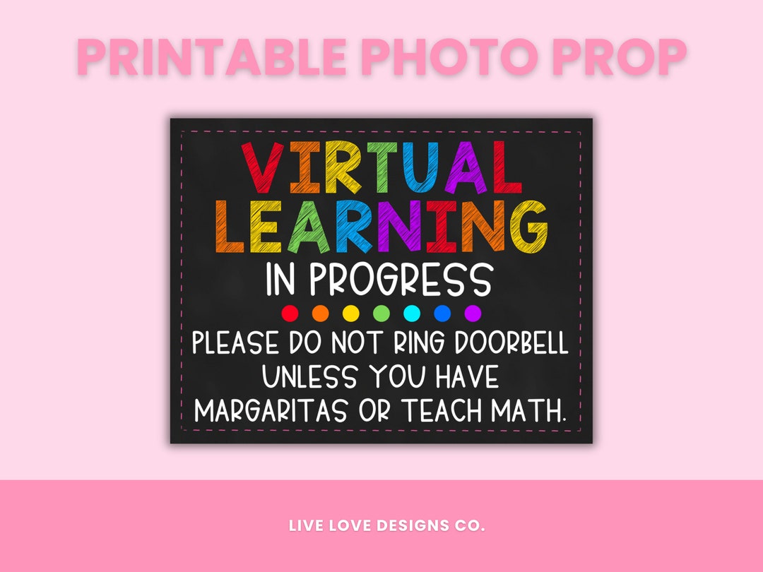 Virtual Learning in Progress Printable Door Sign - Etsy