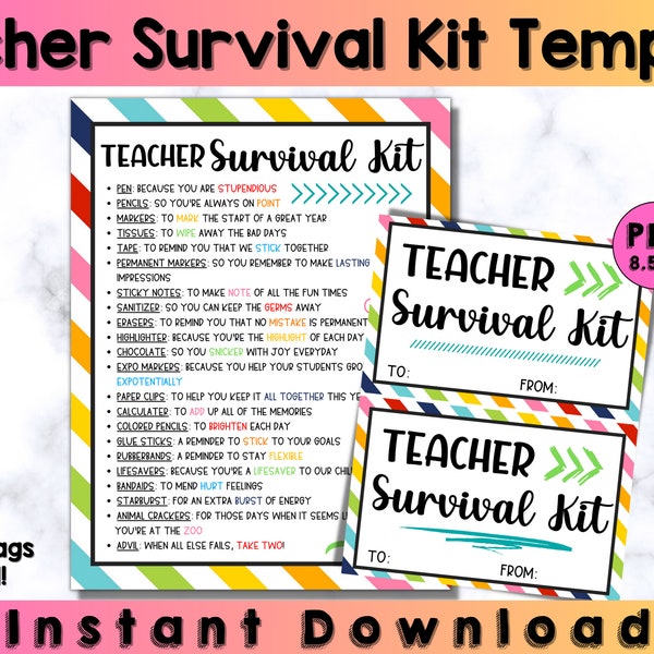 Teacher Survival Kit - Etsy