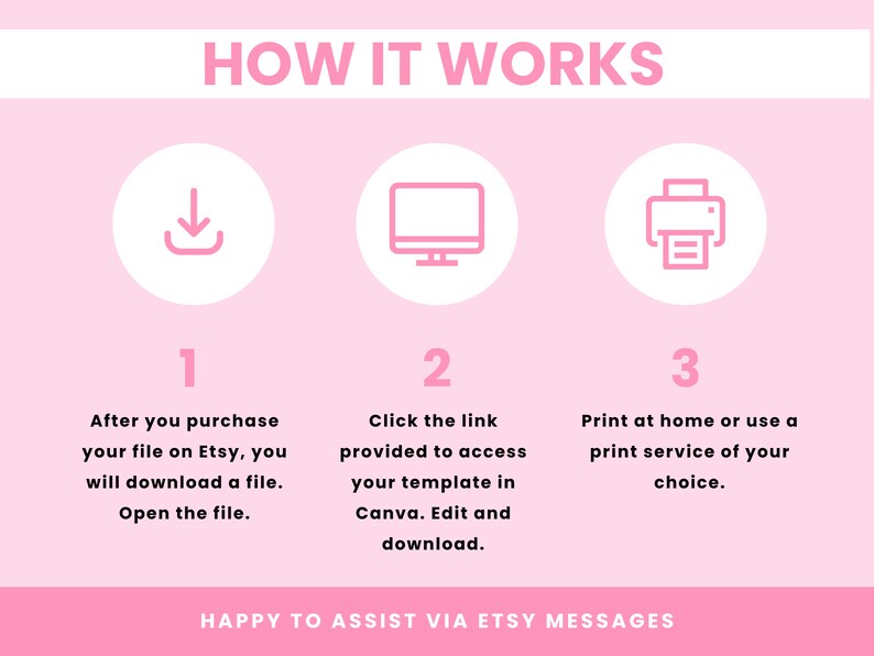 EDITABLE Pink Vinyl Decal Application Instructions Printable - Etsy