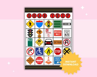 Road Sign Spot It Game Printable Activity for Road Trip - Etsy