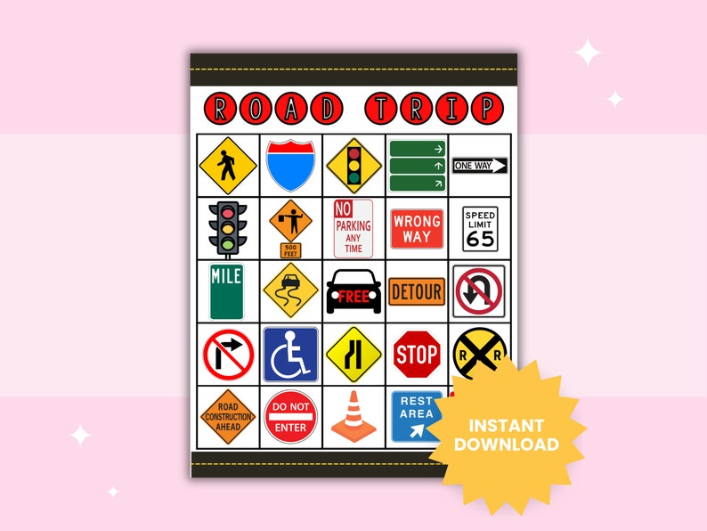 Road Sign Spot It Game Printable Activity for Road Trip - Etsy Australia