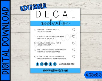 Printable How to Apply a Decal - Etsy