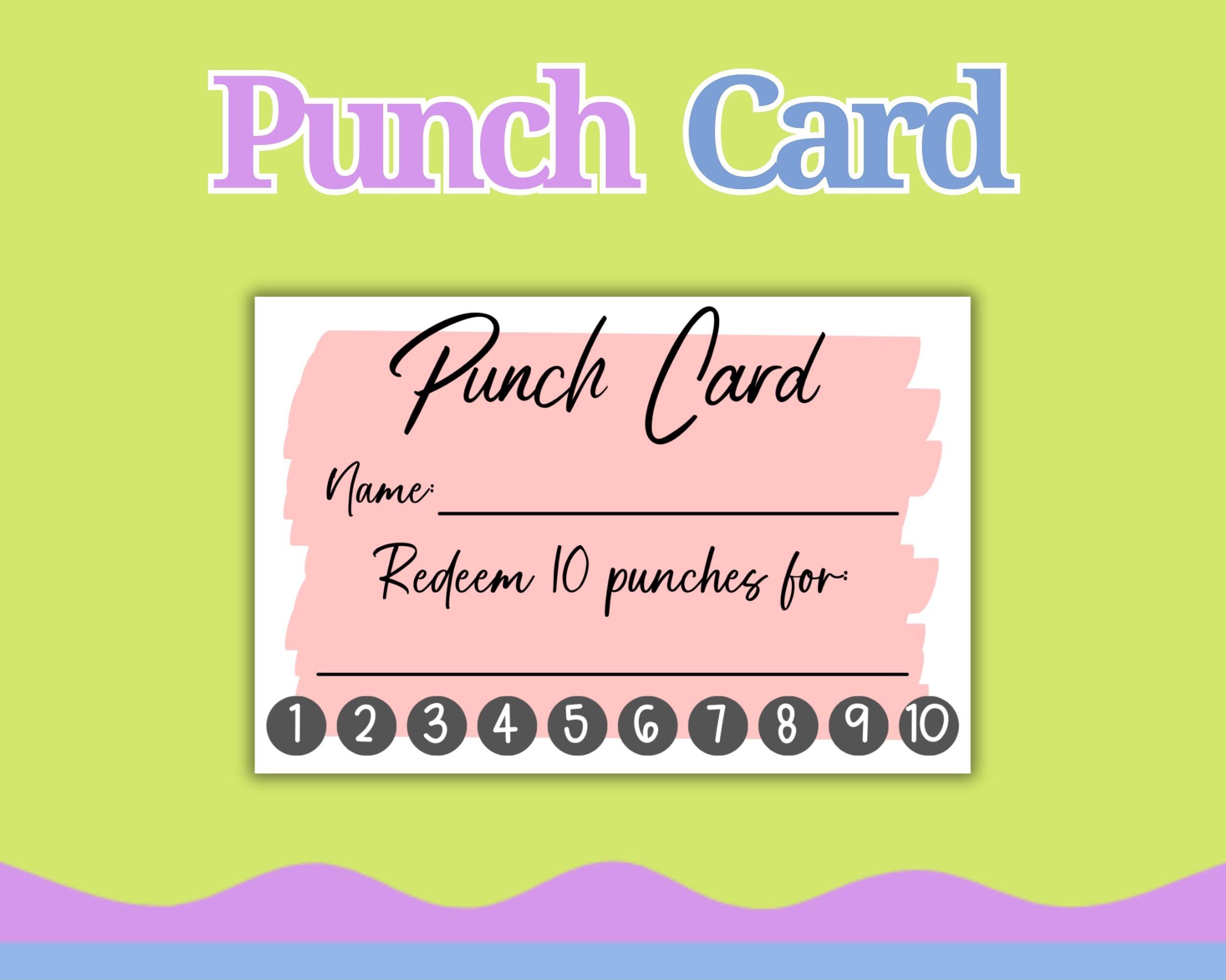EDITABLE Pink Customer Punch Card or Loyalty Card for Small Business - Etsy