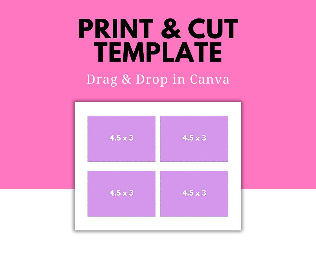 Print and Cut Template 4.5x3 Inch Multiple per Page Printing Tool - Etsy