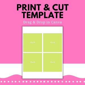 Print and Cut Template 4x4 Inch Square Print Page - Etsy