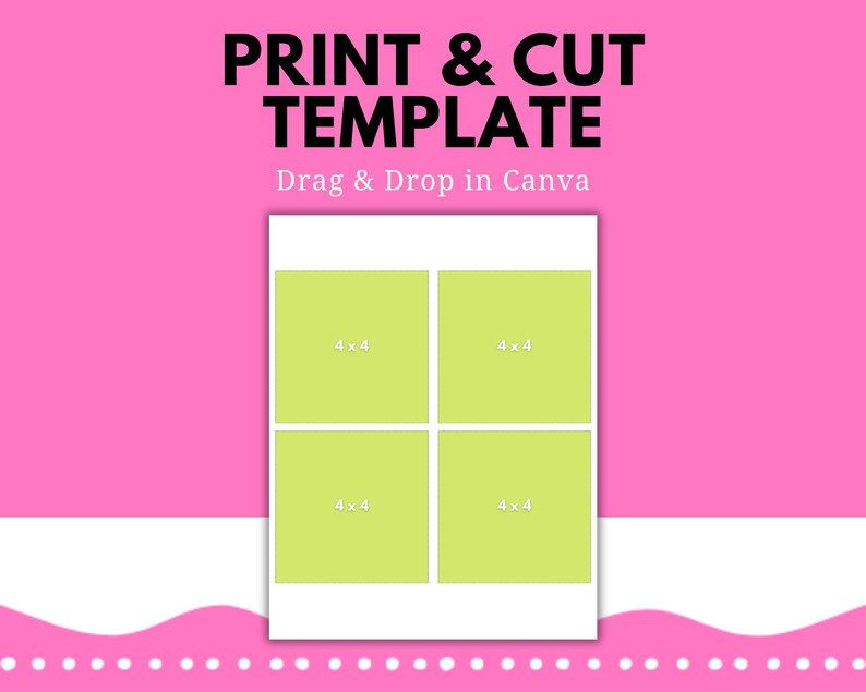 Print and Cut Template 4x4 Inch Square Print Page - Etsy