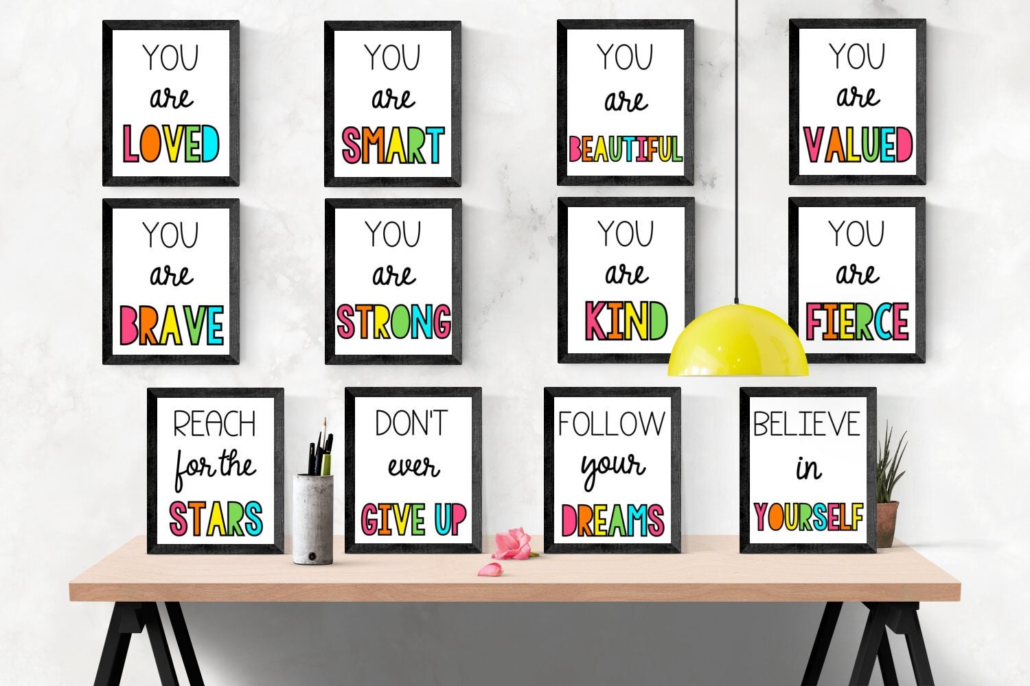 Printable Wall Art | Bright Colorful Décor | Positive Words of ...