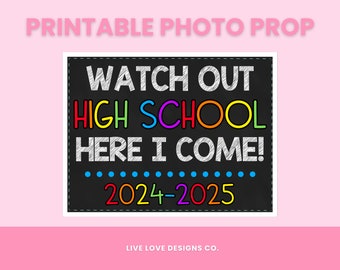 First Day of Middle School Sign Back to School Sign First Day of School ...