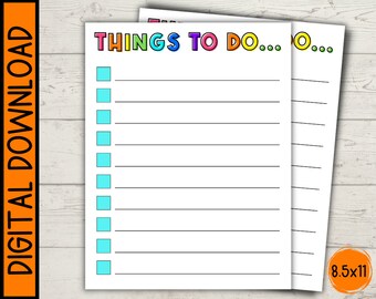 Printable Things to Do List Get Things Done List Work Day - Etsy