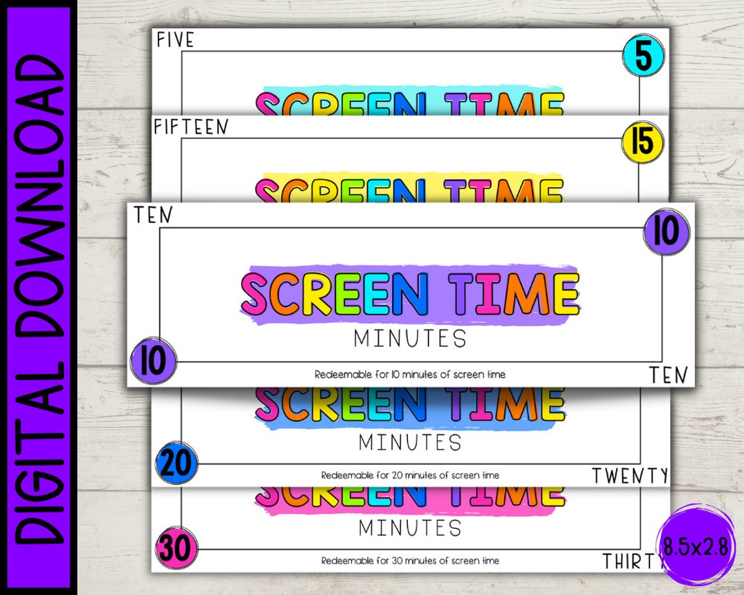 Screen Time Tickets Printable Template digital Download - Etsy
