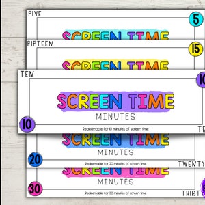 Screen Time Tickets Printable Template digital Download | Etsy
