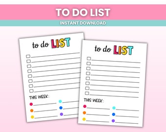 To Do List Printable, Fillable Printable, Instant Download, To-do List ...
