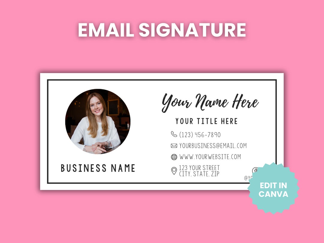 EDITABLE Email Signature Template for Small Business - Etsy