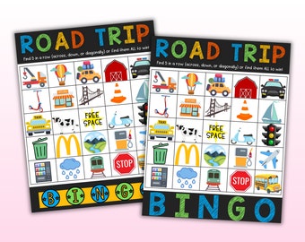 Road Trip Bingo 20 Cards Travel Bingo travel Game car Games road Trip ...