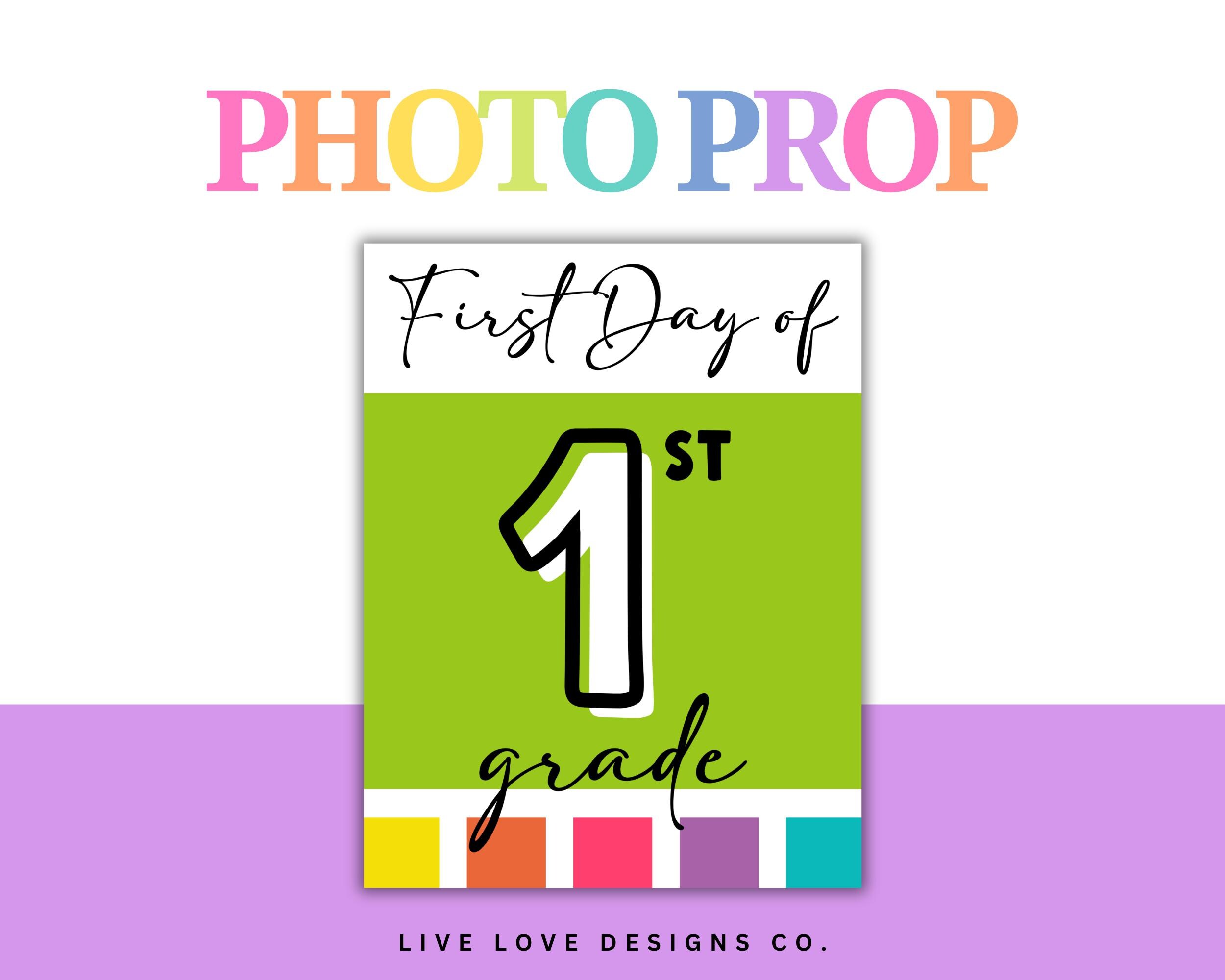First Day of 1st Grade Printable Sign Set - Etsy