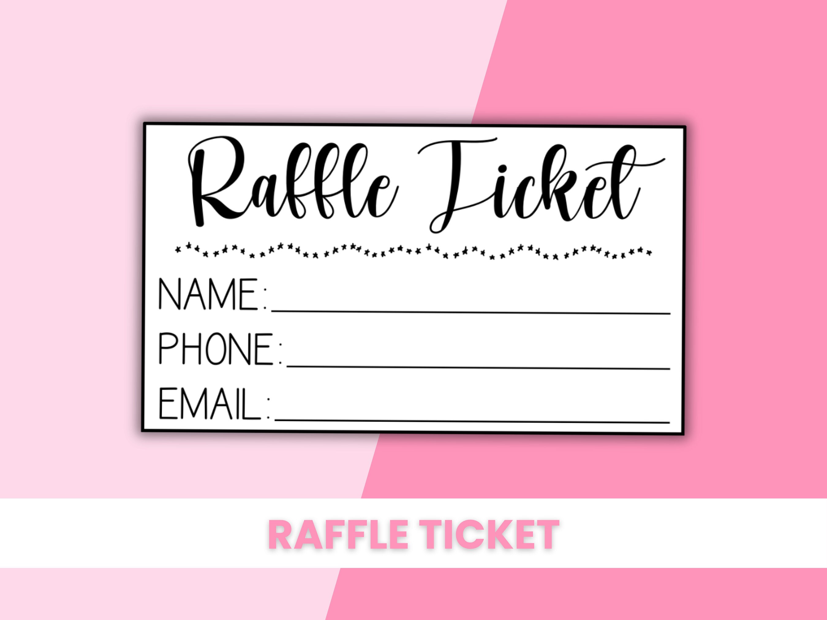 Black and White Printable Raffle Ticket Enter to Win Card - Etsy