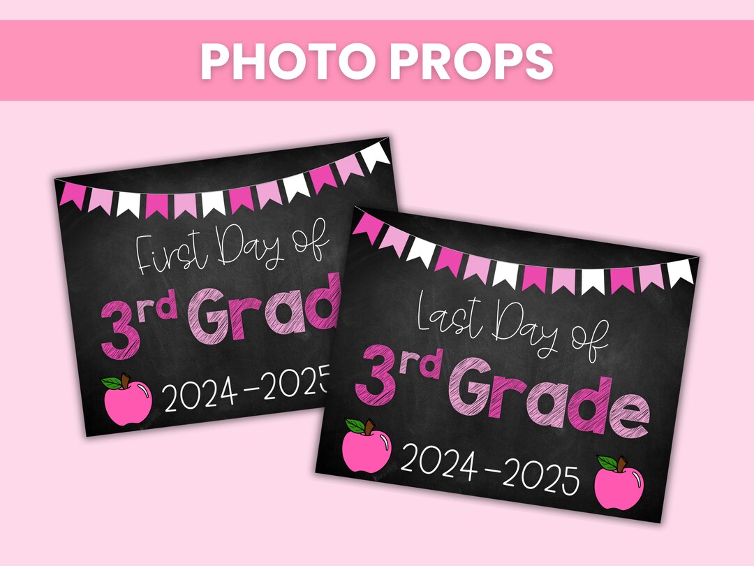 First Day and Last Day of 3rd Grade PINK Printable PDF - Etsy