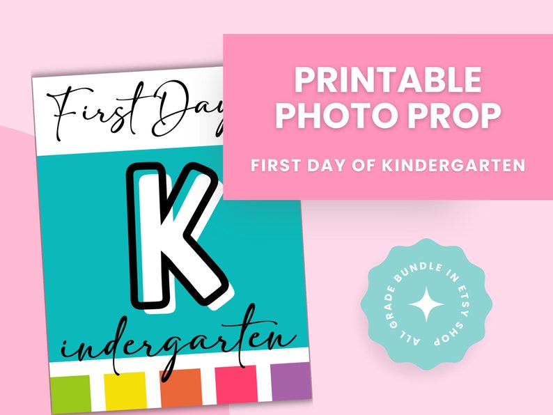 First Day of Kindergarten Printable Sign - Etsy