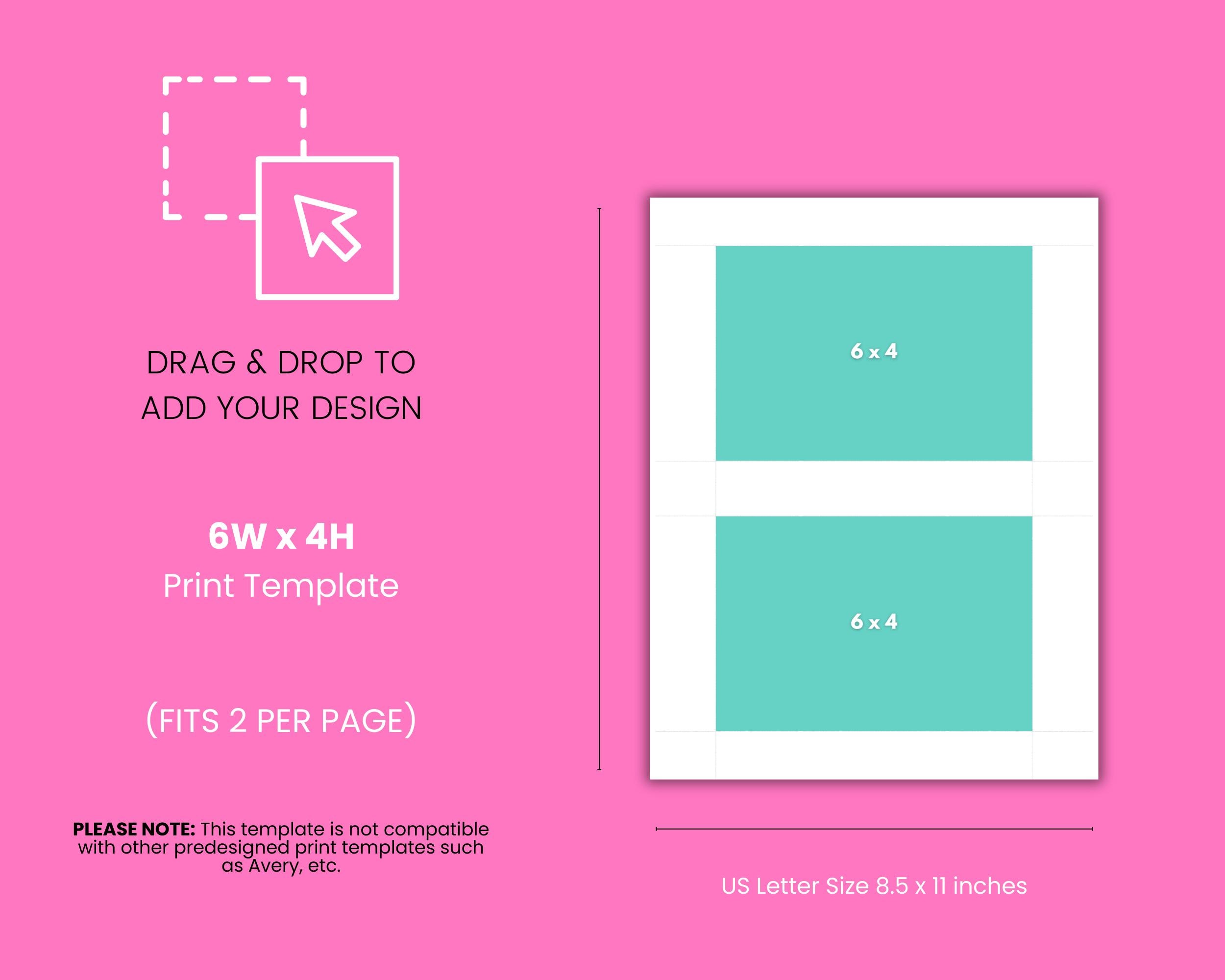 Print and Cut Template 6x4 Inch Landscape Full Page Printing Tool - Etsy