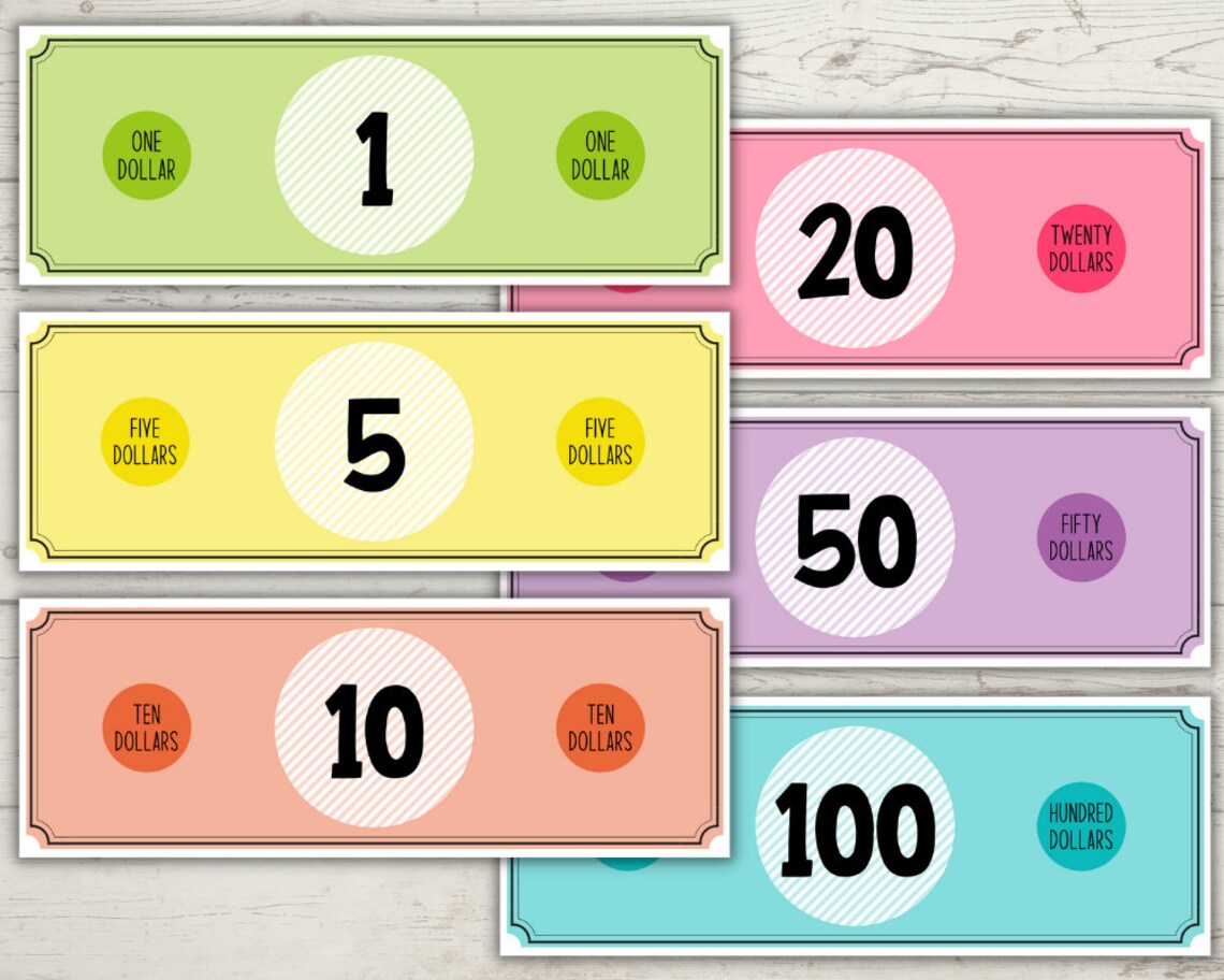 Printable Pretend Play Money Bucks digital Download | Etsy