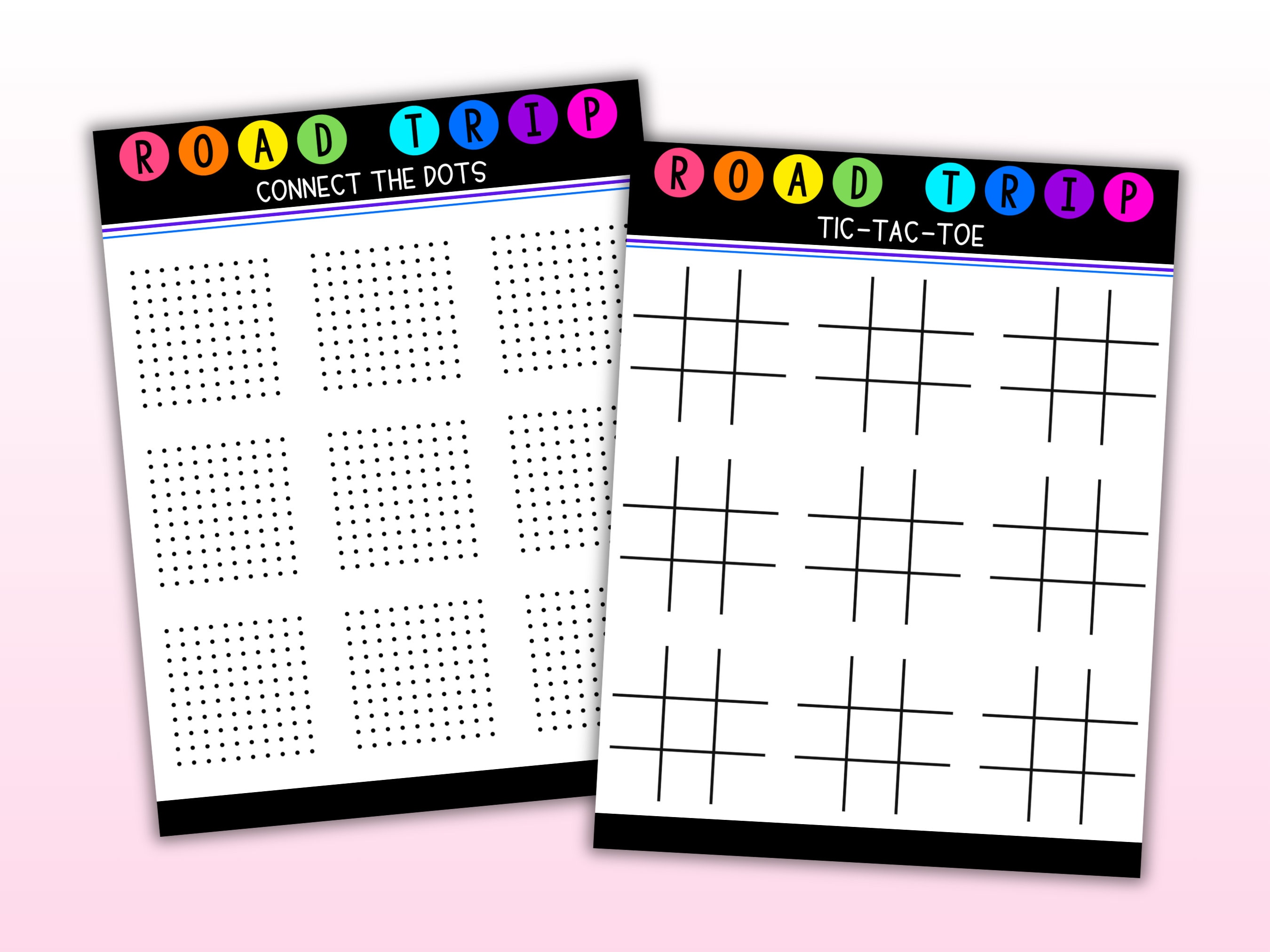 Road Trip Game Bundle: Tic Tac Toe, Connect the Dots, Hangman, I Spy ...