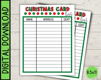 Christmas Card List | Etsy