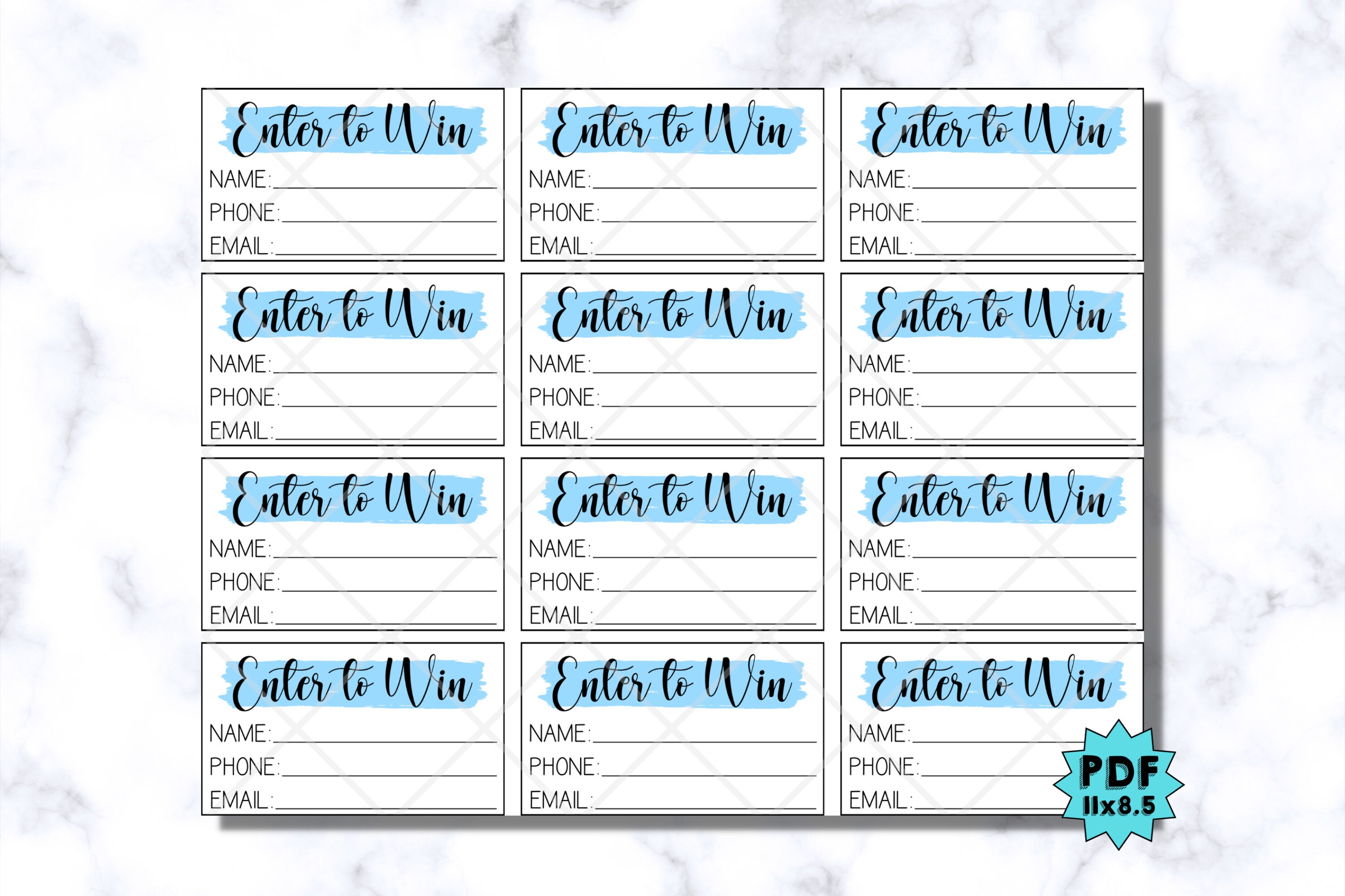 Printable Blue Raffle Ticket Enter to Win digital Download - Etsy