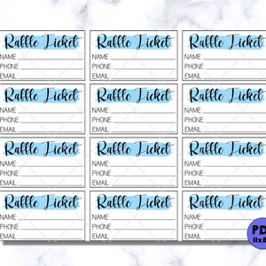 Printable Blue Raffle Ticket Enter to Win Card digital - Etsy