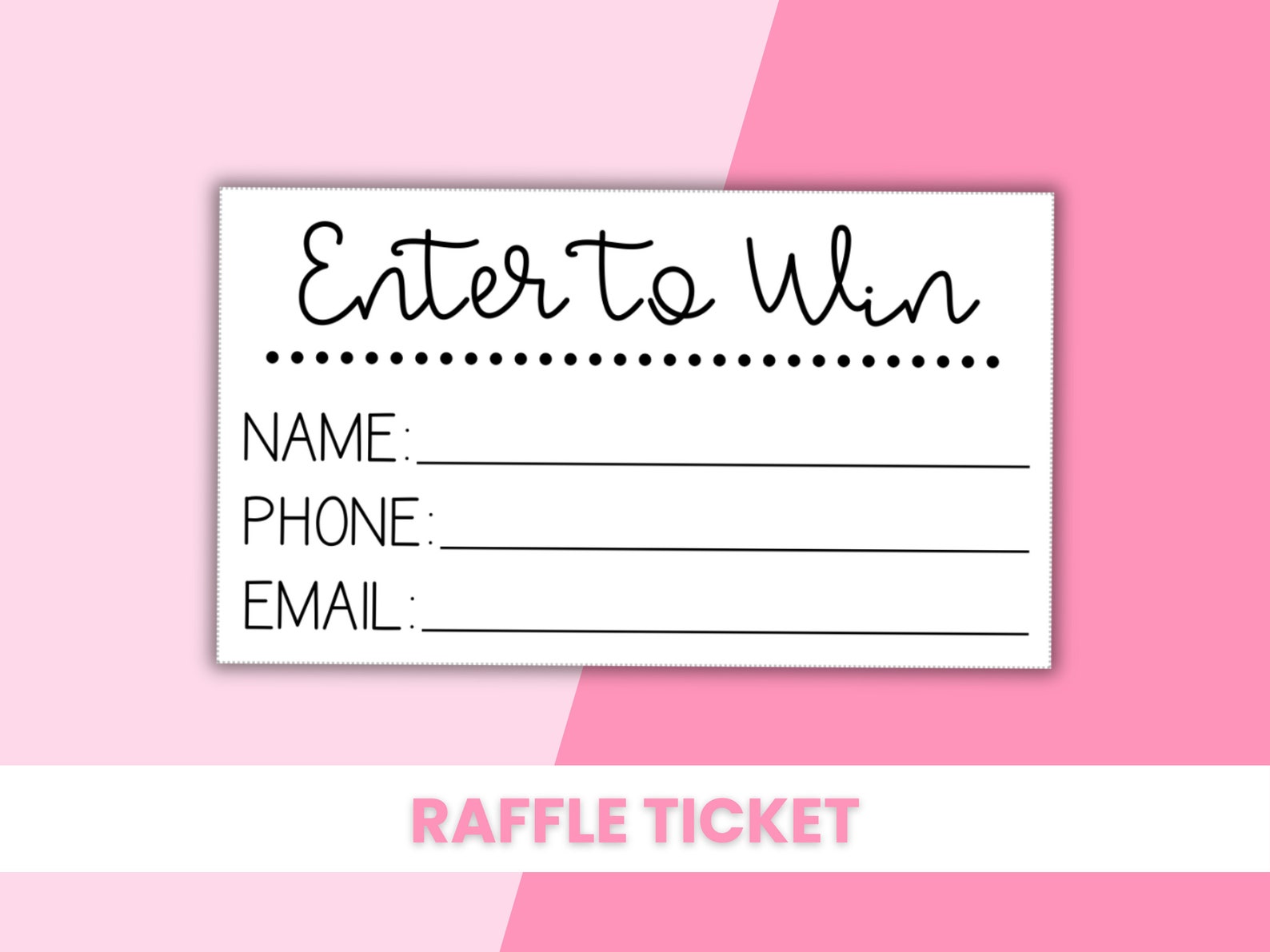 Enter to Win Generic Raffle Ticket Printable - Etsy