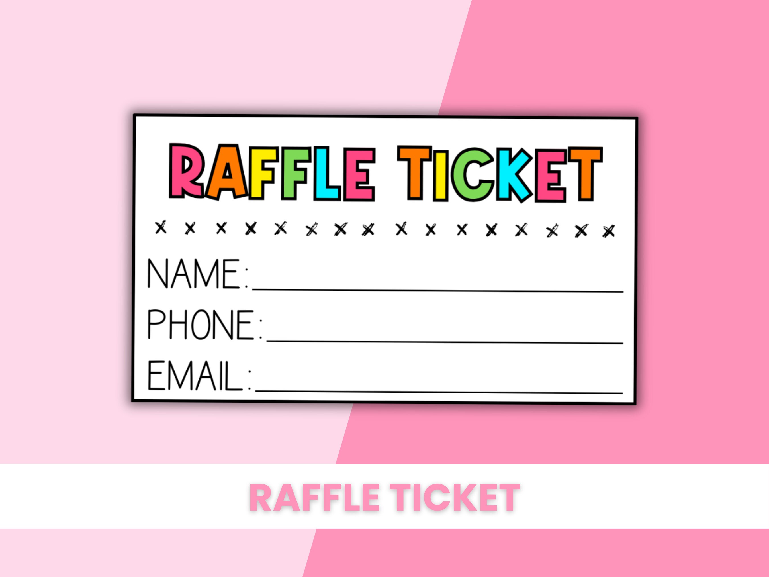 Printable Bright Colorful Raffle Tickets | Enter to Win - Etsy