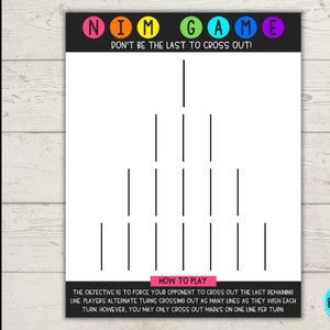 NIM Game Road Trip Activity Travel Car Game Printable digital - Etsy