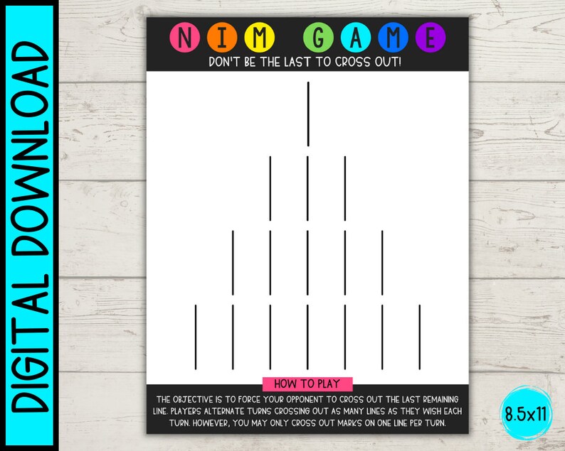 NIM Game Road Trip Activity Travel Car Game Printable digital - Etsy