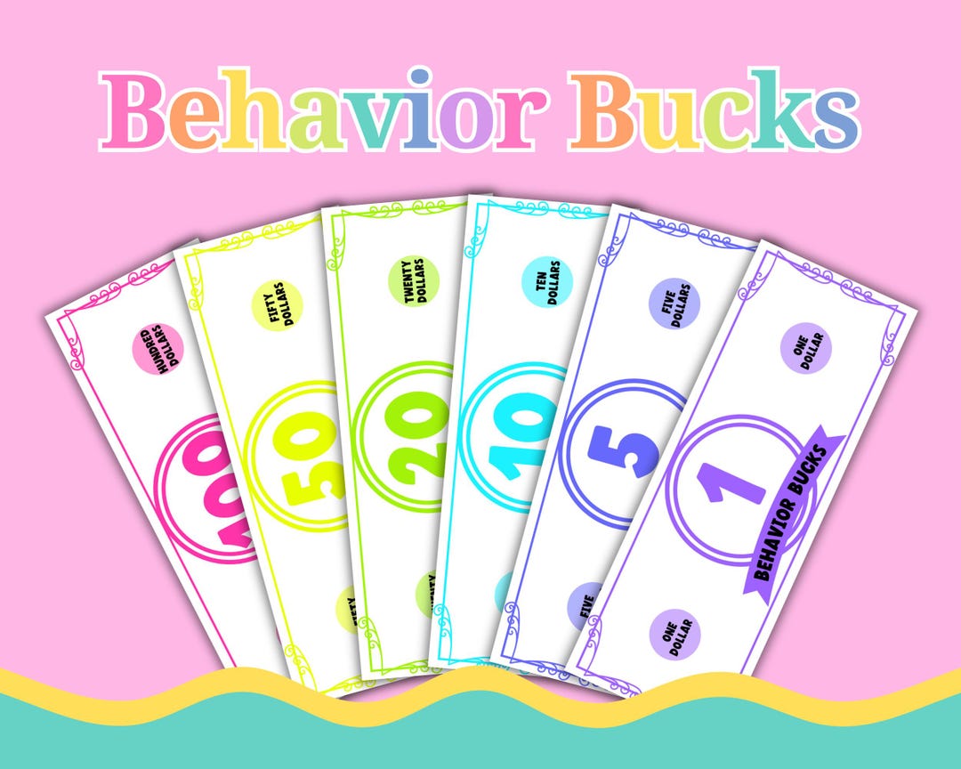 Printable Behavior Bucks Money | Behavior Incentive Reward - Etsy