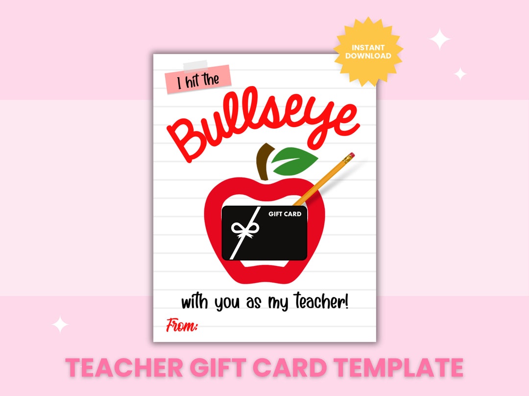 Teacher Gift Card Template Printable - Etsy