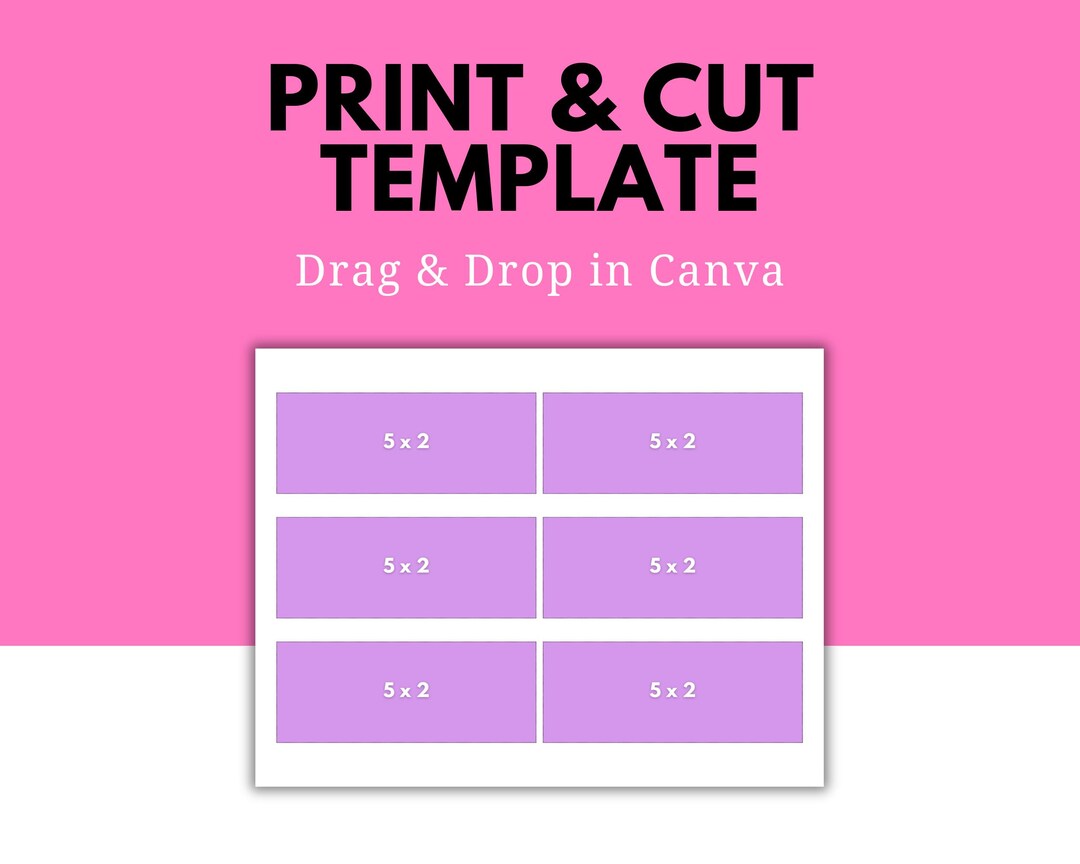 Print and Cut Template 5x2 Inch Landscape Multi per Page Printing Tool ...