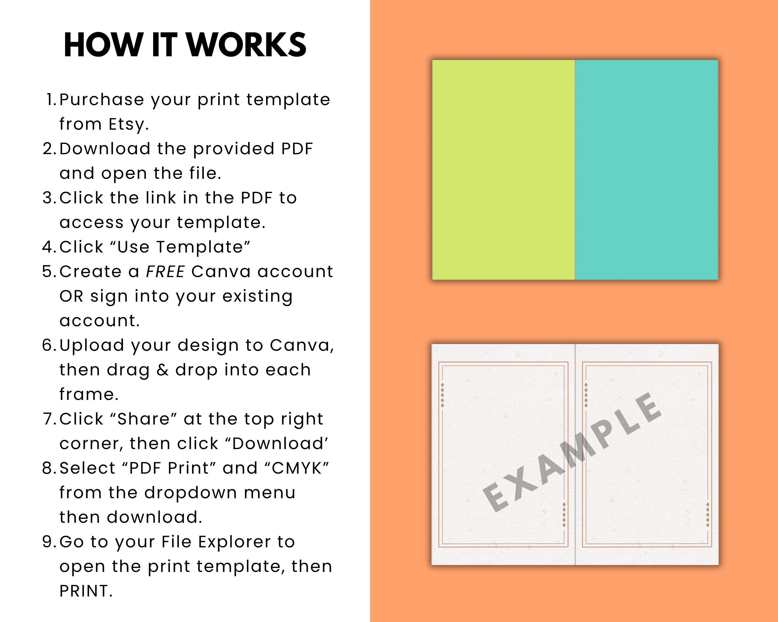 Print and Cut Template 5.5x8.5 Inch Portrait Half Page Printing Tool - Etsy