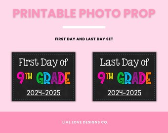 Vertical Simple Chalk Number First Day of School Sign Birthday Sign 9 ...