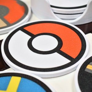 Pokeball Coaster Set - Mix & Match 4 Coasters - 3D Printed - Etsy