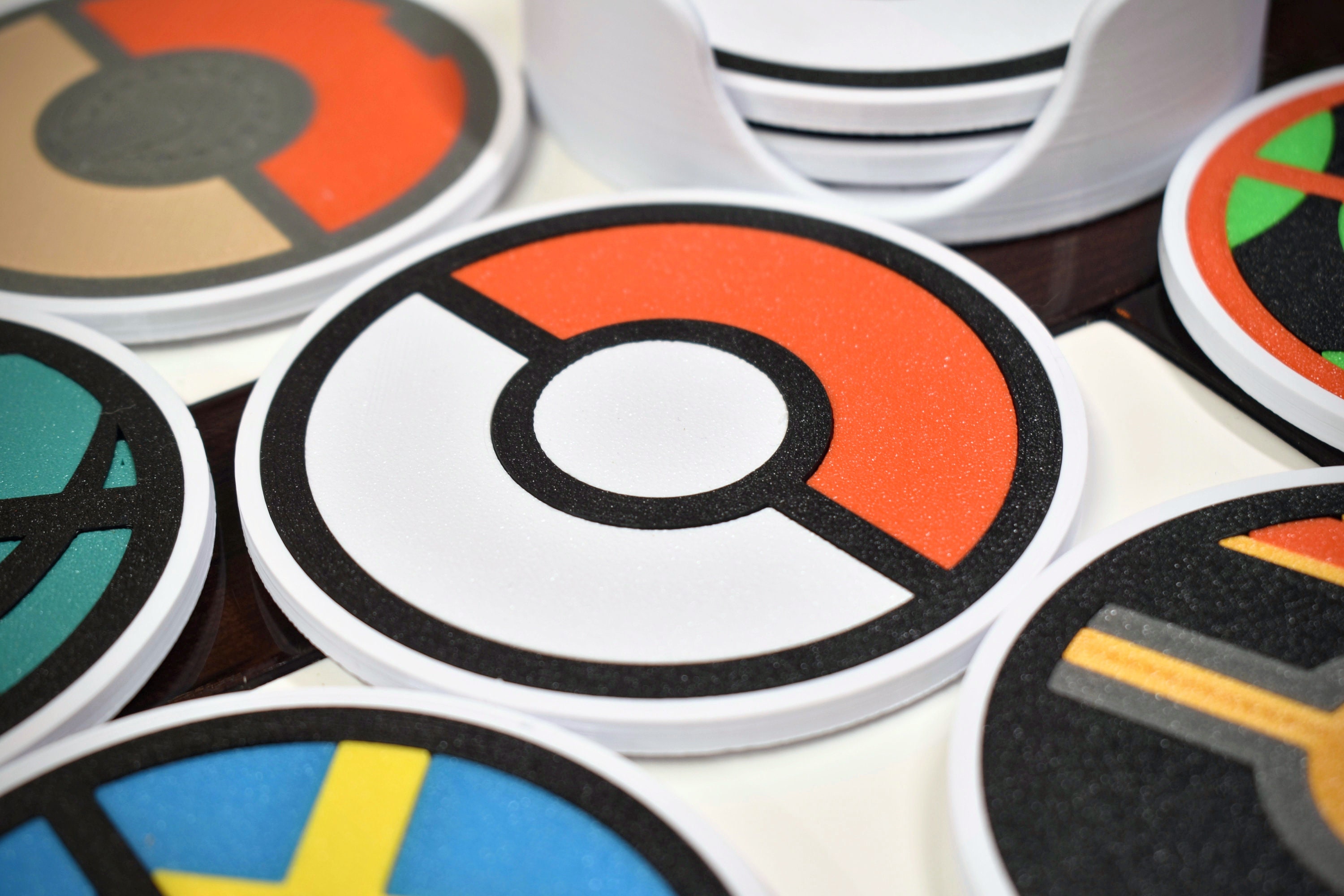 Pokeball Coaster Set - Mix & Match 4 Coasters - 3D Printed - Etsy