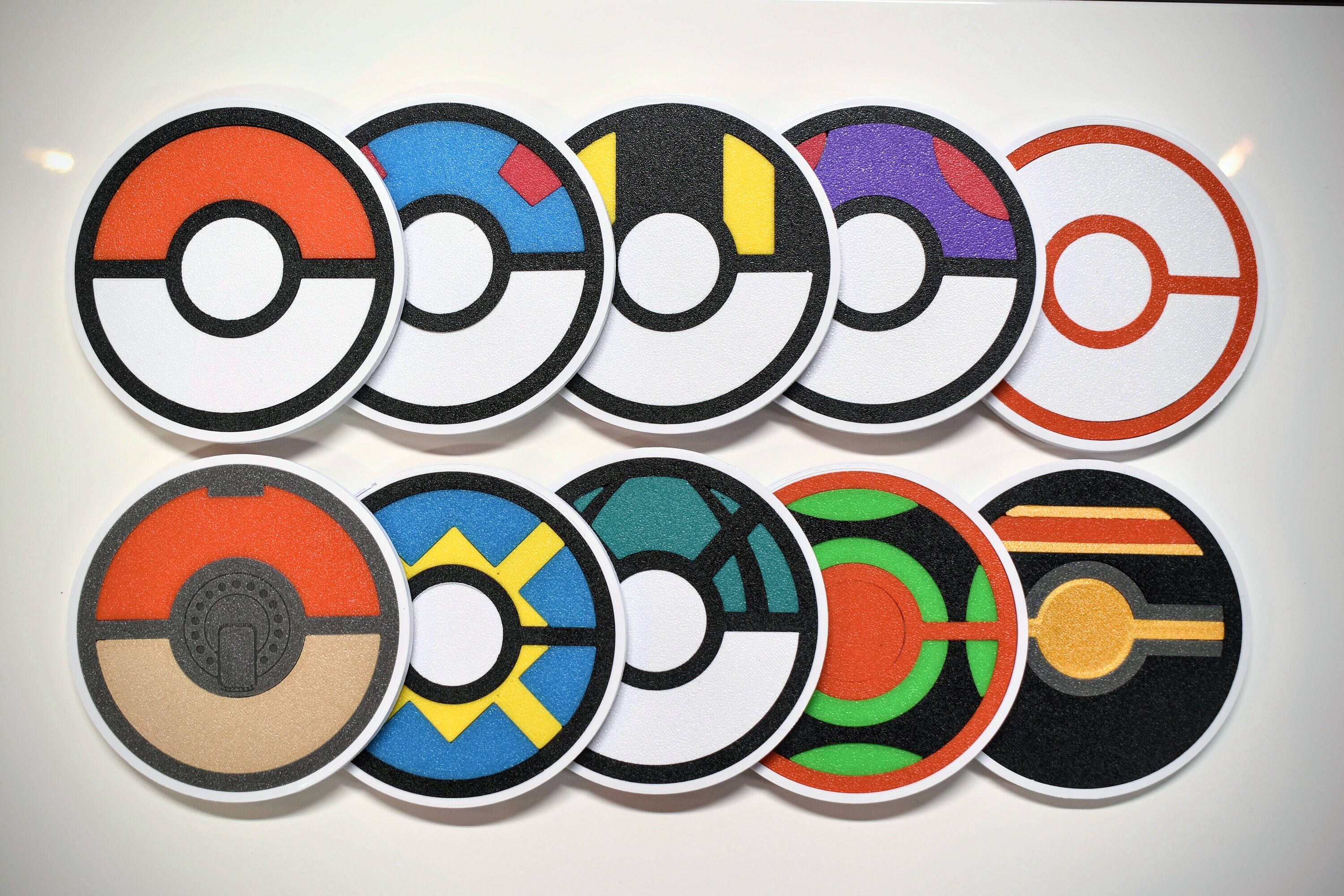 Pokeball Coaster Set - Mix & Match 4 Coasters - 3D Printed - Etsy