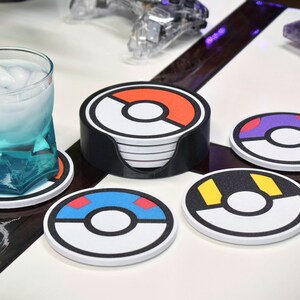 Pokeball Coaster Set - Mix & Match 4 Coasters - 3D Printed - Etsy
