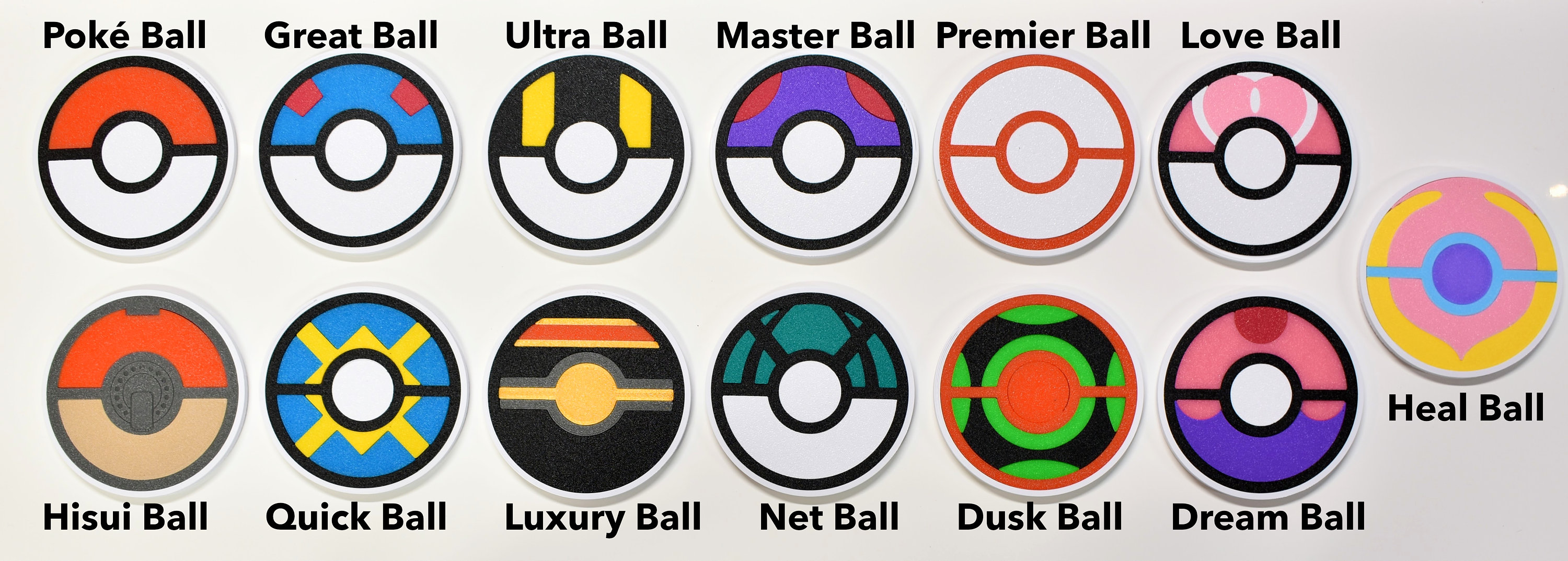 Pokeball Coaster Set - Mix & Match 4 Coasters - 3D Printed - Etsy