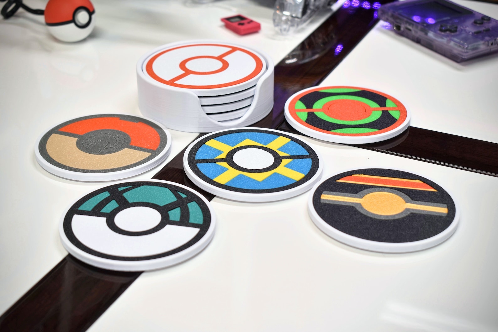 Pokeball Coaster Set - Mix & Match 4 Coasters - 3D Printed - Etsy