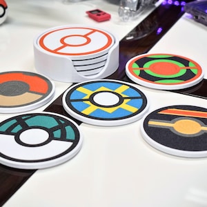 Pokeball Coaster Set - Mix & Match 4 Coasters - 3D Printed - Etsy