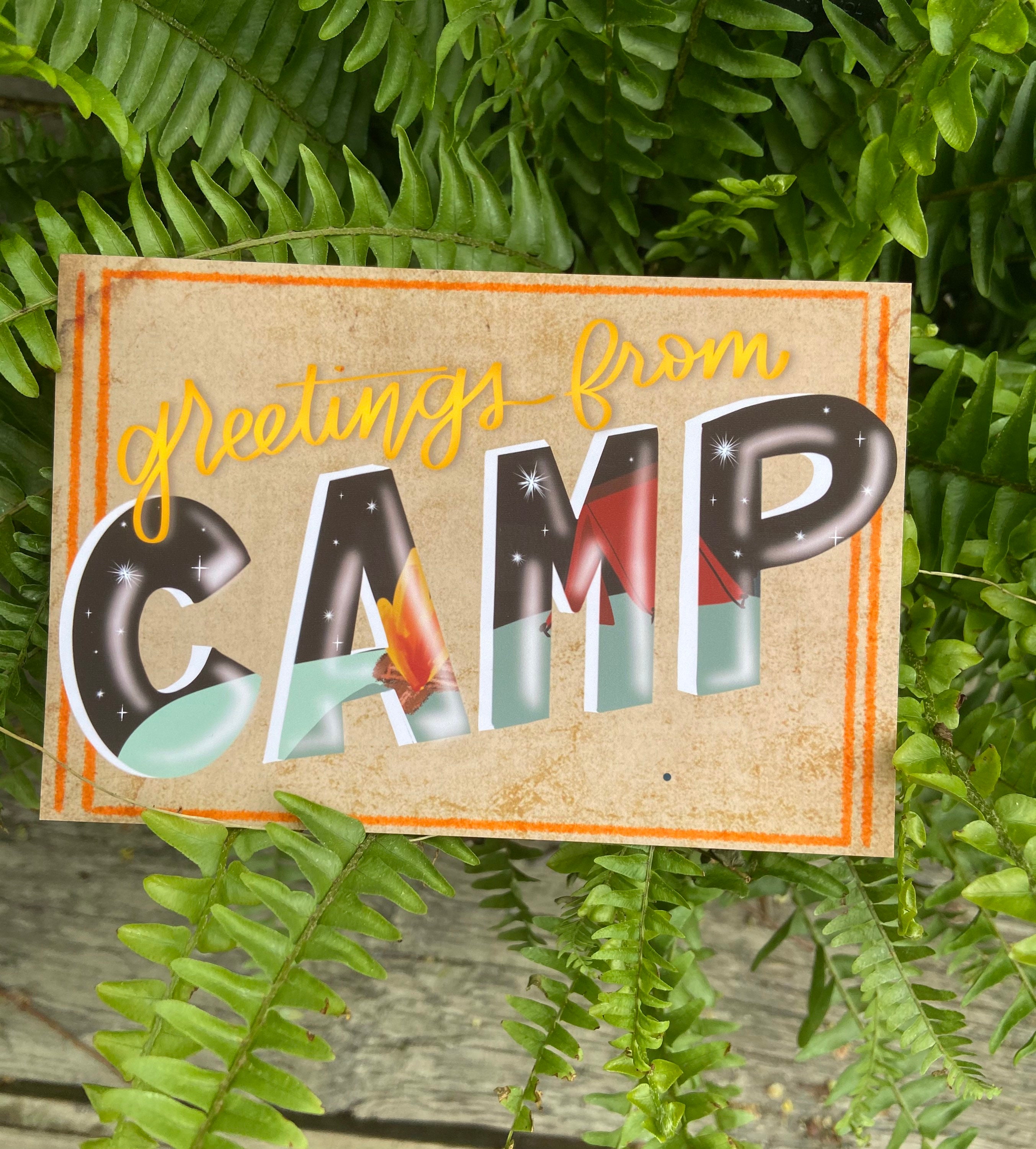 Hello From Camp Pre-stamped Postcards Sleepaway Camp - Etsy